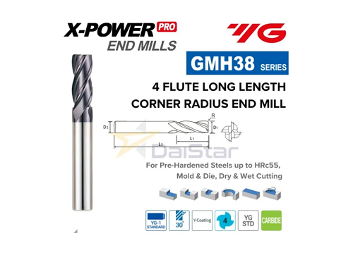 Mũi Phay 4 Me R YG-1, Dòng X-Power Pro GMH38